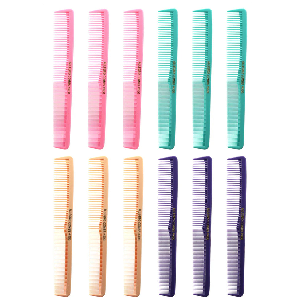 Allegro Combs #400 Barber Combs For Hair Cutting All Purpose Combs 12 ...