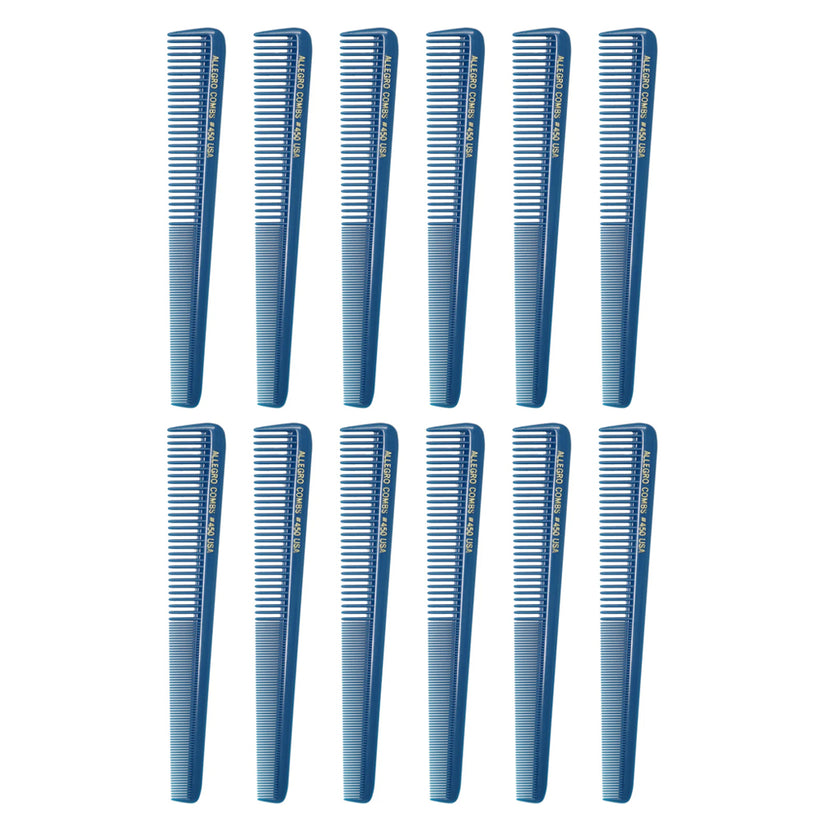 Allegro Combs 450 - Tapered Barber Hair Cutting Combs, Black, 12 Pack ...