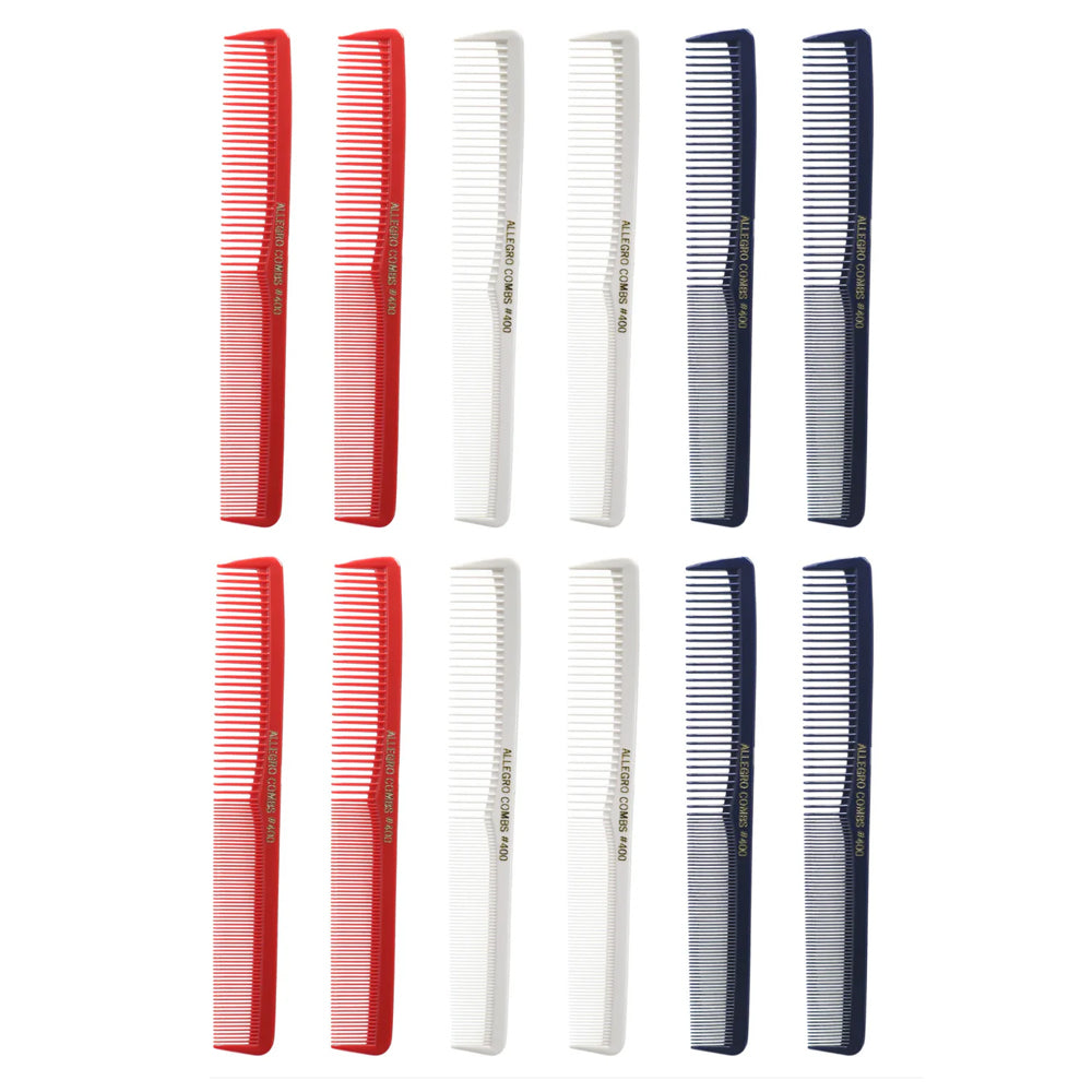 Allegro #400 Professional Barber Cutting Combs 12 Pack | All-Purpose ...