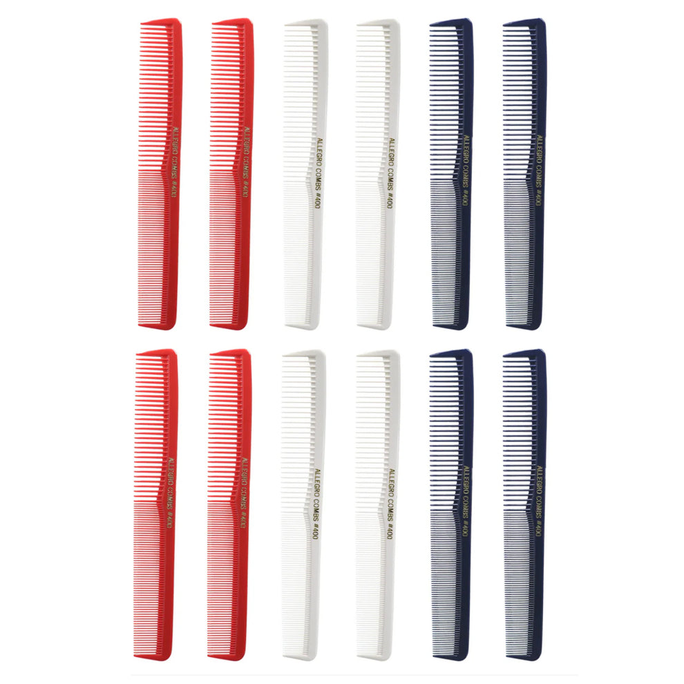 Allegro Combs #400 Barber Combs For Hair Cutting All Purpose Combs 12 ...