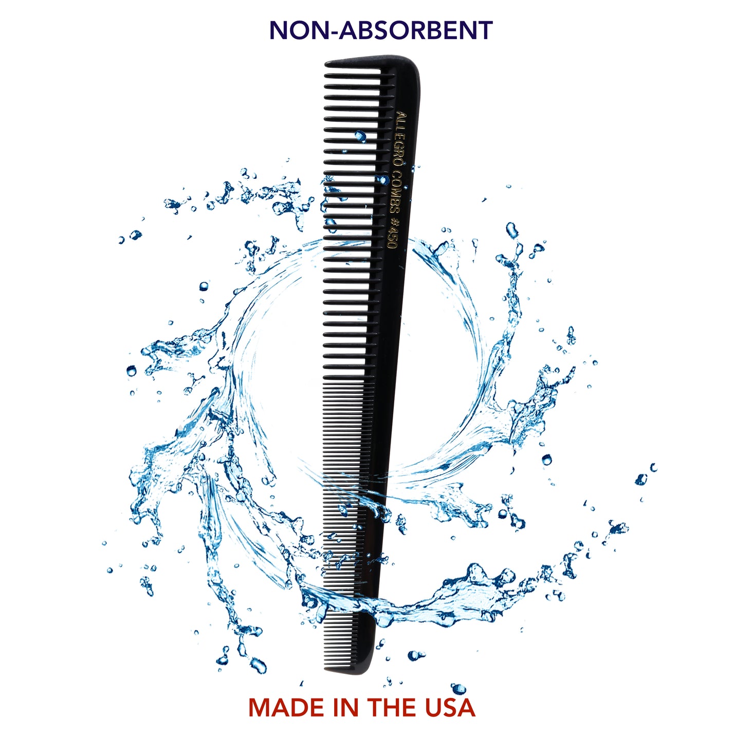 Allegro Combs 450 - Tapered Barber Hair Cutting Combs, Black, 12 Pack ...