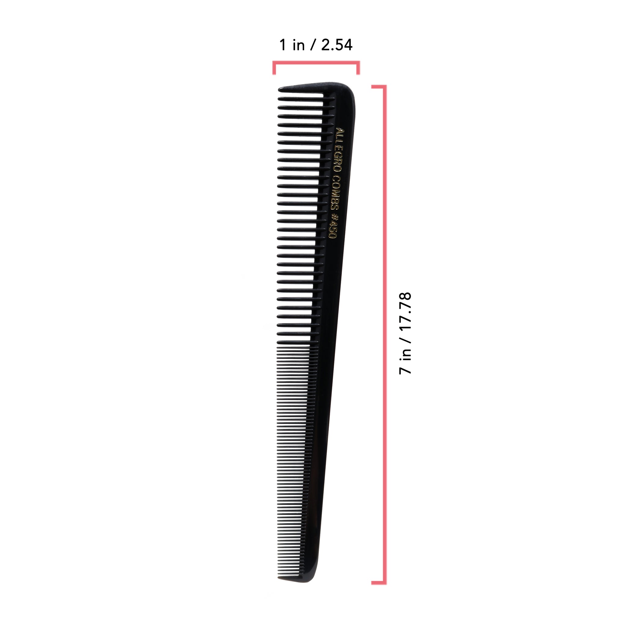 Allegro Combs 450 - Tapered Barber Hair Cutting Combs, Black, 12 Pack ...