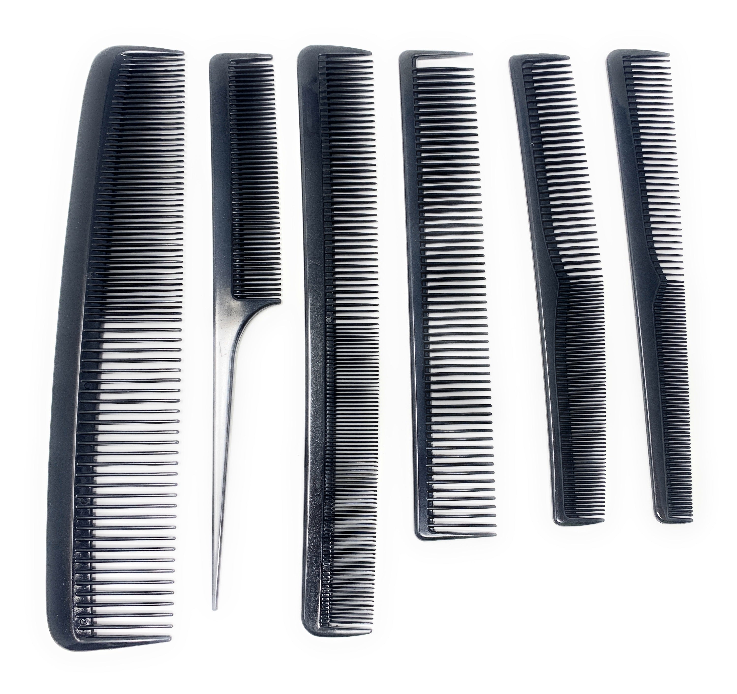Scalpmaster Barber Combs Set Carbon Comb Set Cutting Combs Set 6 pk ...